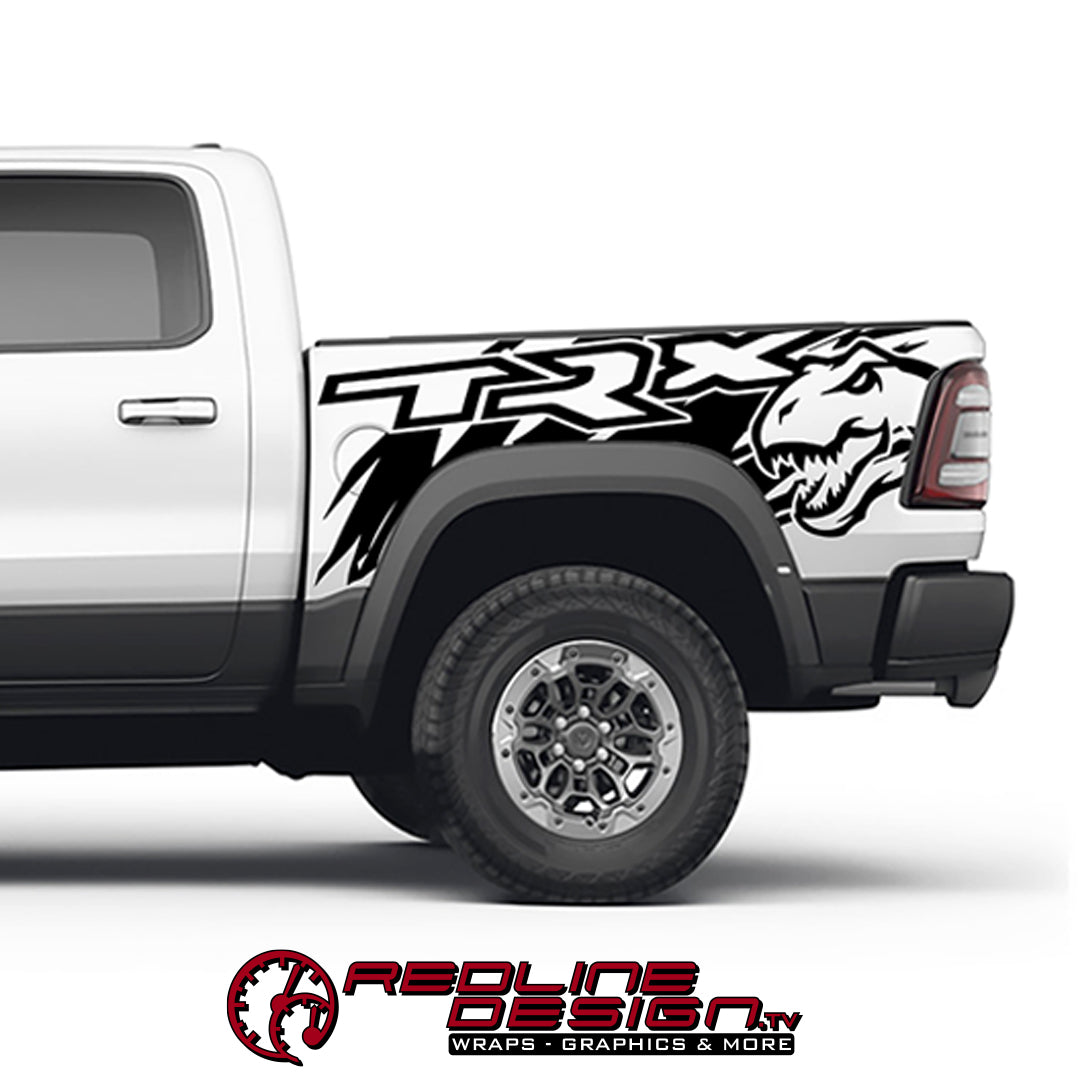 Ram TRX T-Rex Bedside Decals – Redline Design.tv