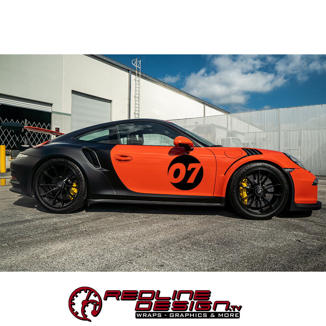 Single Color Circle Die Cut Racing Number Decal Set – Redline Design.tv